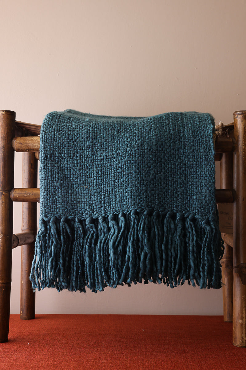 Lead Blue Solid Throw – Wattle and Daub Home